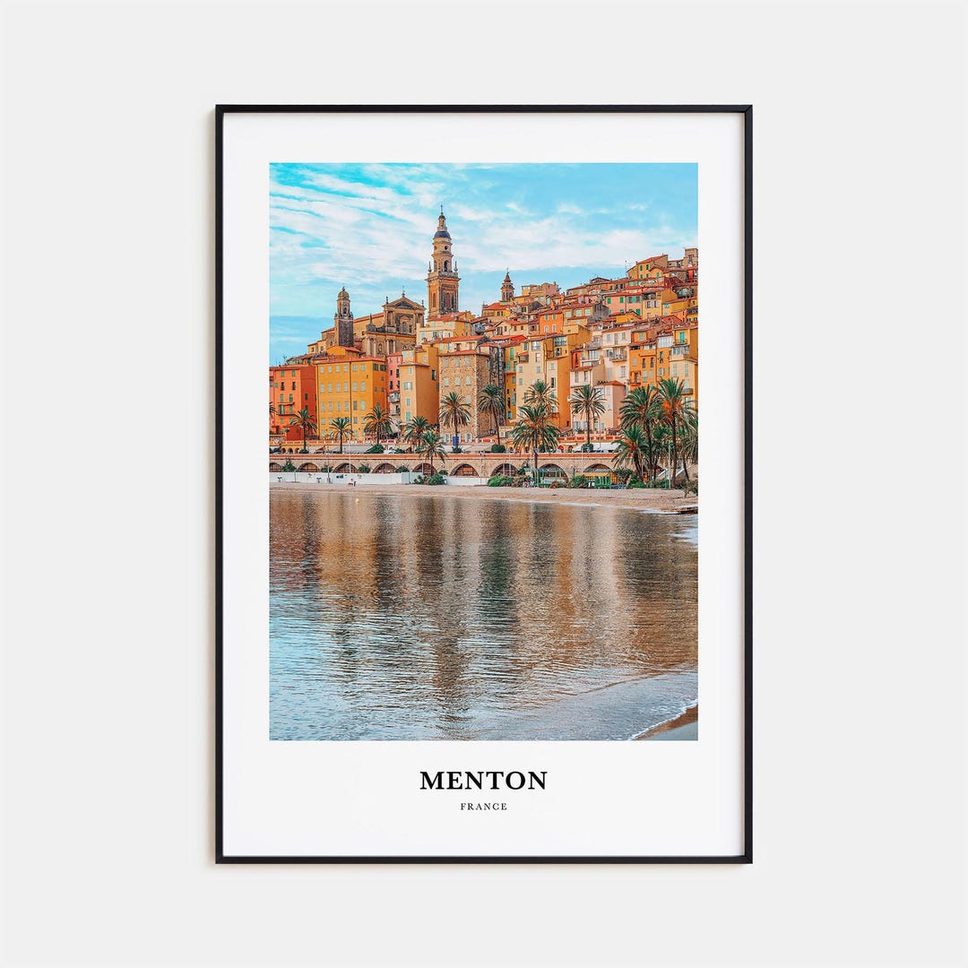 Menton Print, Menton Photo Poster, Menton Travel Wall Art, Menton Map ...