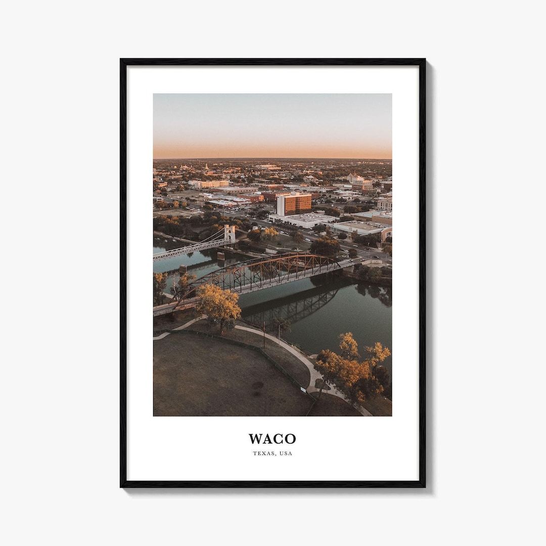 Waco Photo Print, Texas Travel Poster, United States Wall Art, Brazos ...