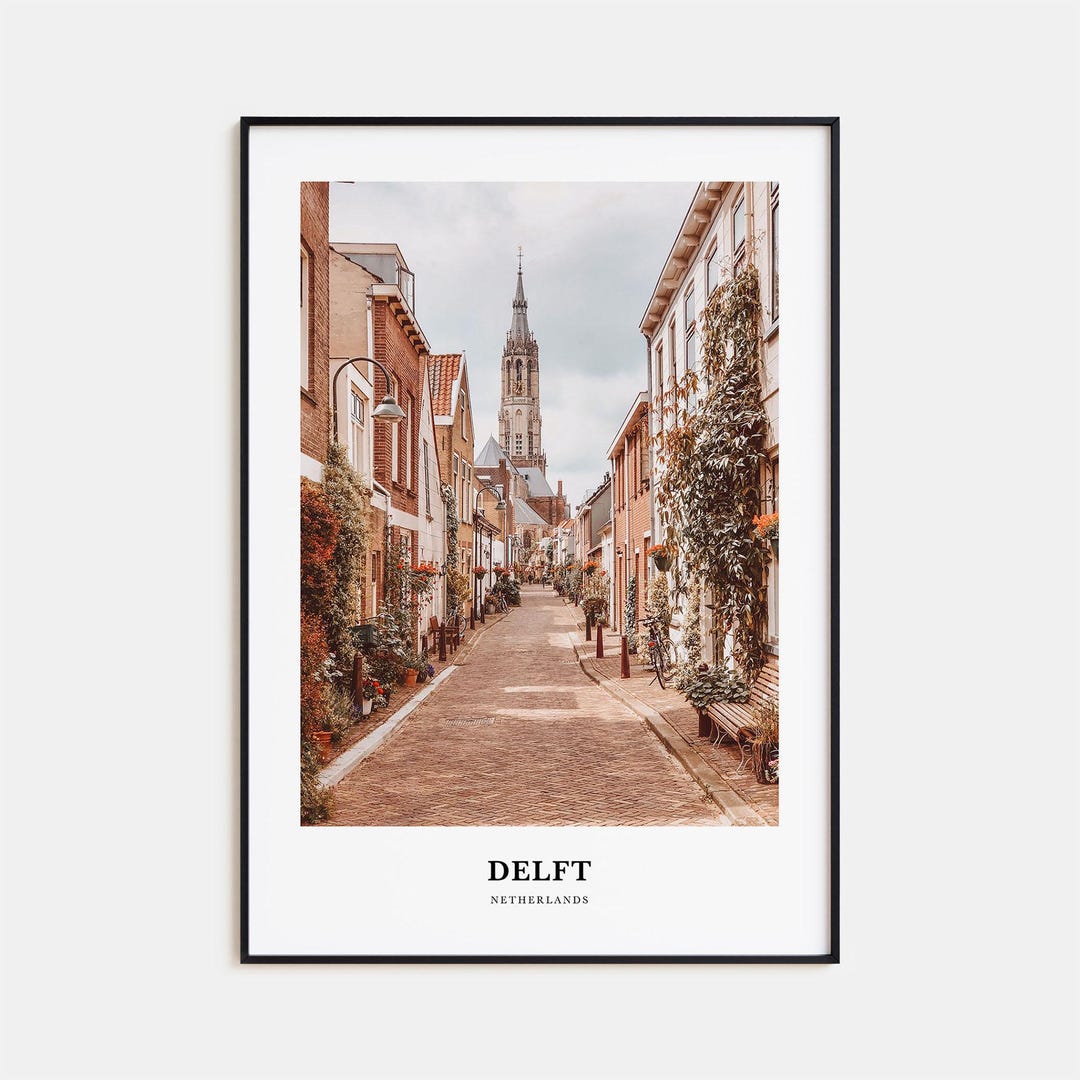 Delft Print, Delft Photo Poster, Delft Travel Wall Art, Delft Map Print ...