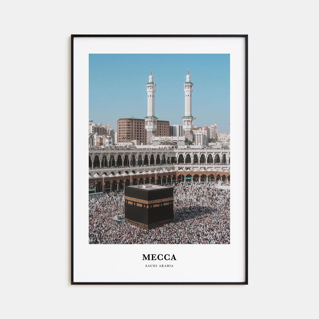 Mecca Print, Mecca Photo Poster, Mecca Travel Wall Art, Mecca Map Print ...