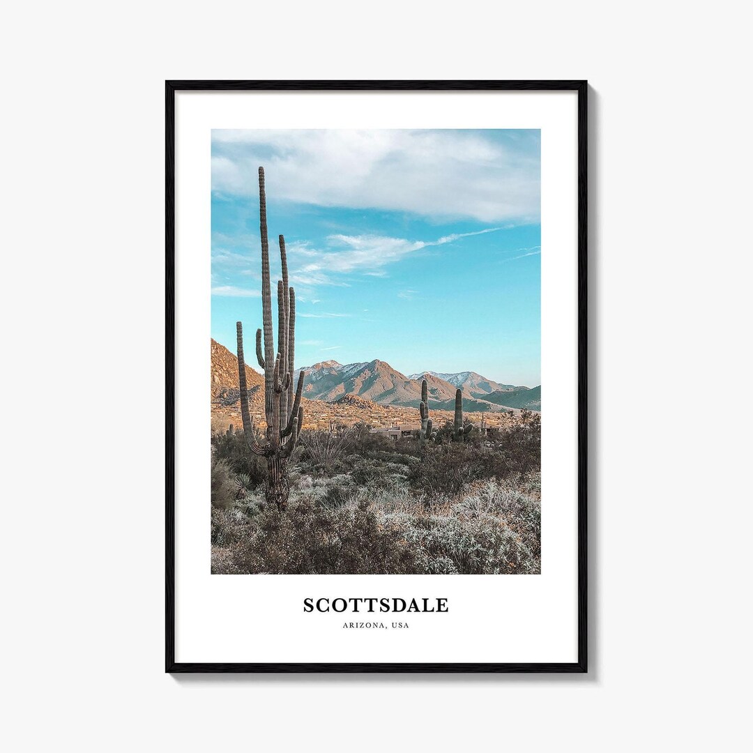 Scottsdale Photo Print, Arizona Travel Poster, Sonoran Desert Wall Art ...
