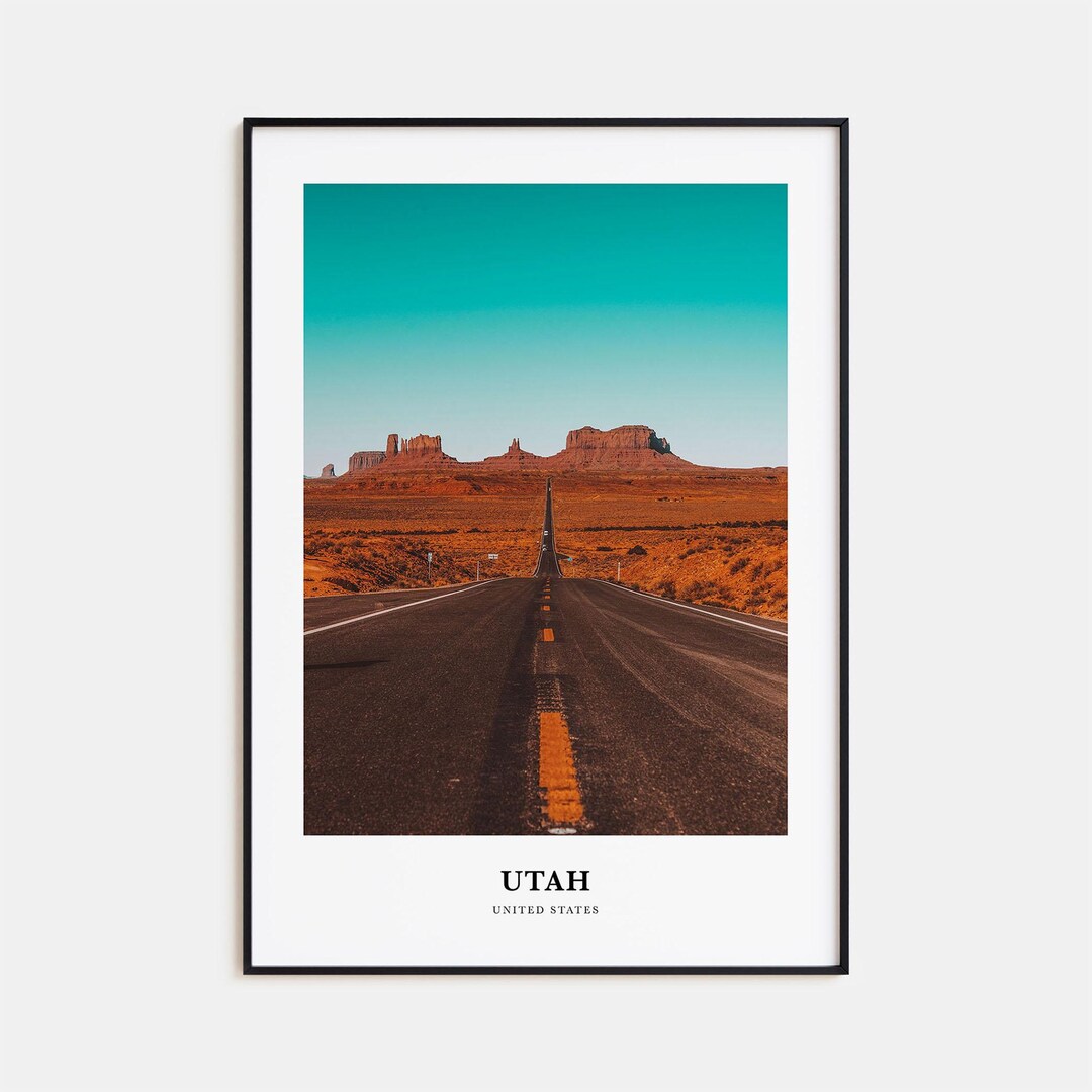 Utah Print No 3, Utah Photo Poster, Utah Travel Wall Art, Utah Map ...