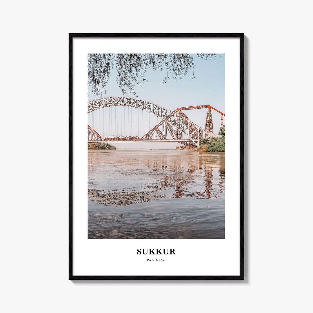 Sukkur Photo Print, Sindh Travel Poster, Lansdowne Bridge Wall Art ...