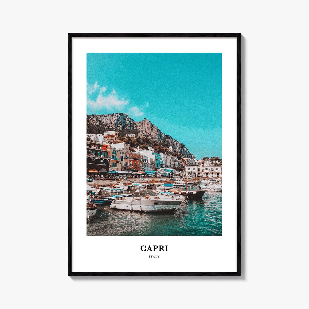 Capri Print, Capri Photo Poster, Capri Travel Wall Art, Capri Map Print ...