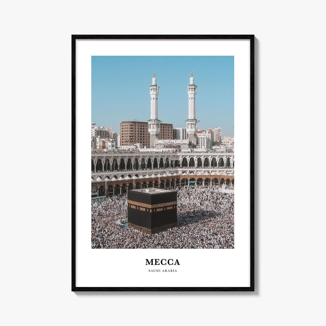 Mecca Print, Mecca Photo Poster, Mecca Travel Wall Art, Mecca Map Print ...