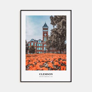 Clemson Print, Clemson Photo Poster, Clemson Travel Wall Art, Clemson ...