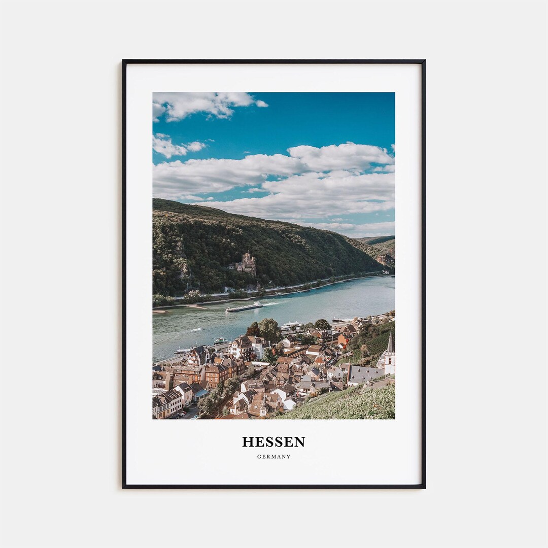 Hessen Druck, Hessen Foto Poster, Hessen Reise Wandkunst, Hessen Karte ...