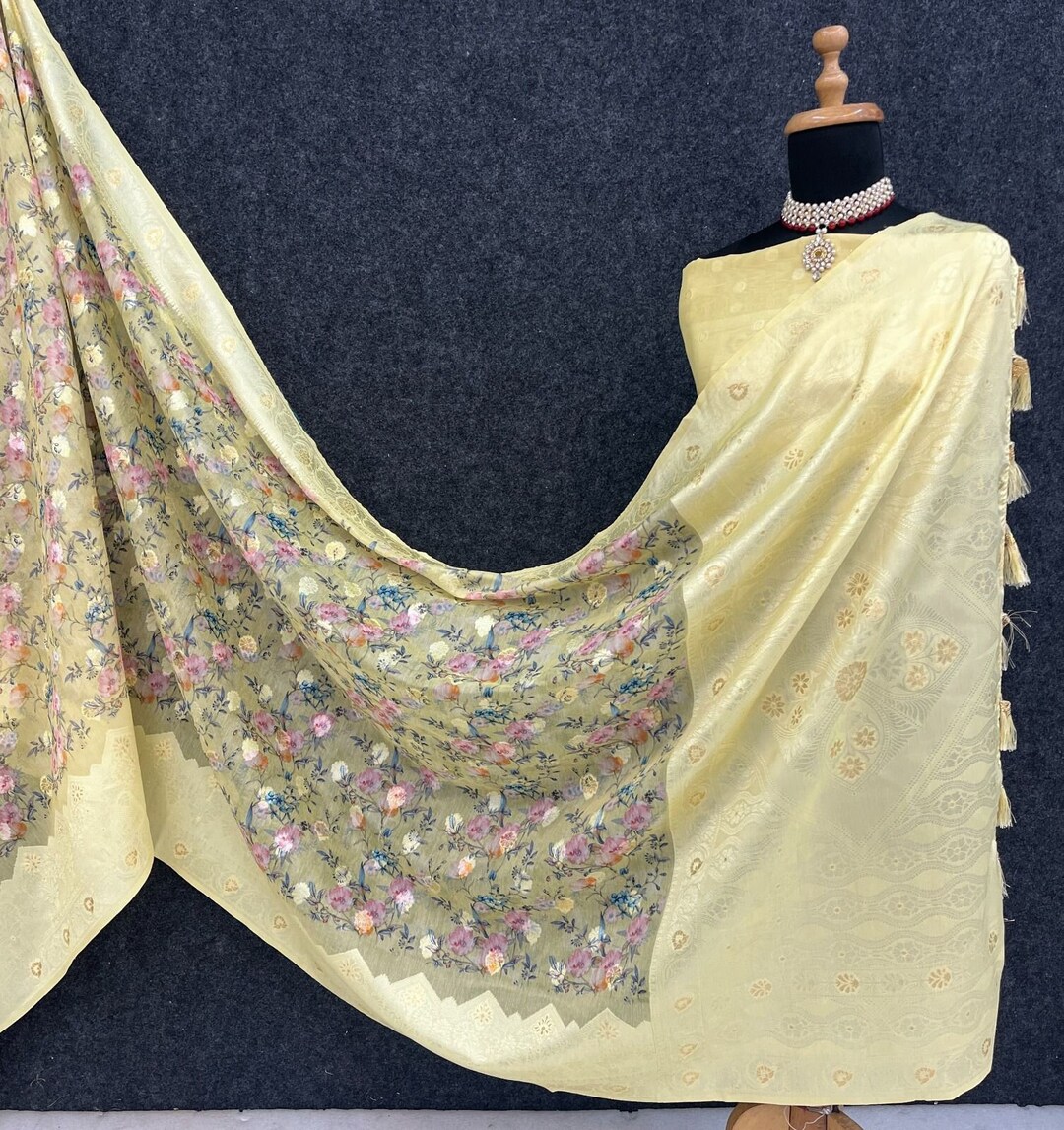 Indian Wedding Premium Saree for Women Pure Linen Saree Indian Saree ...