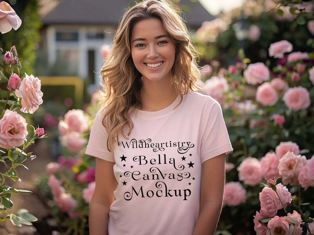 Cottagecore Floral T-shirt Mockup Pink Spring Mock up Pastel Softcore ...