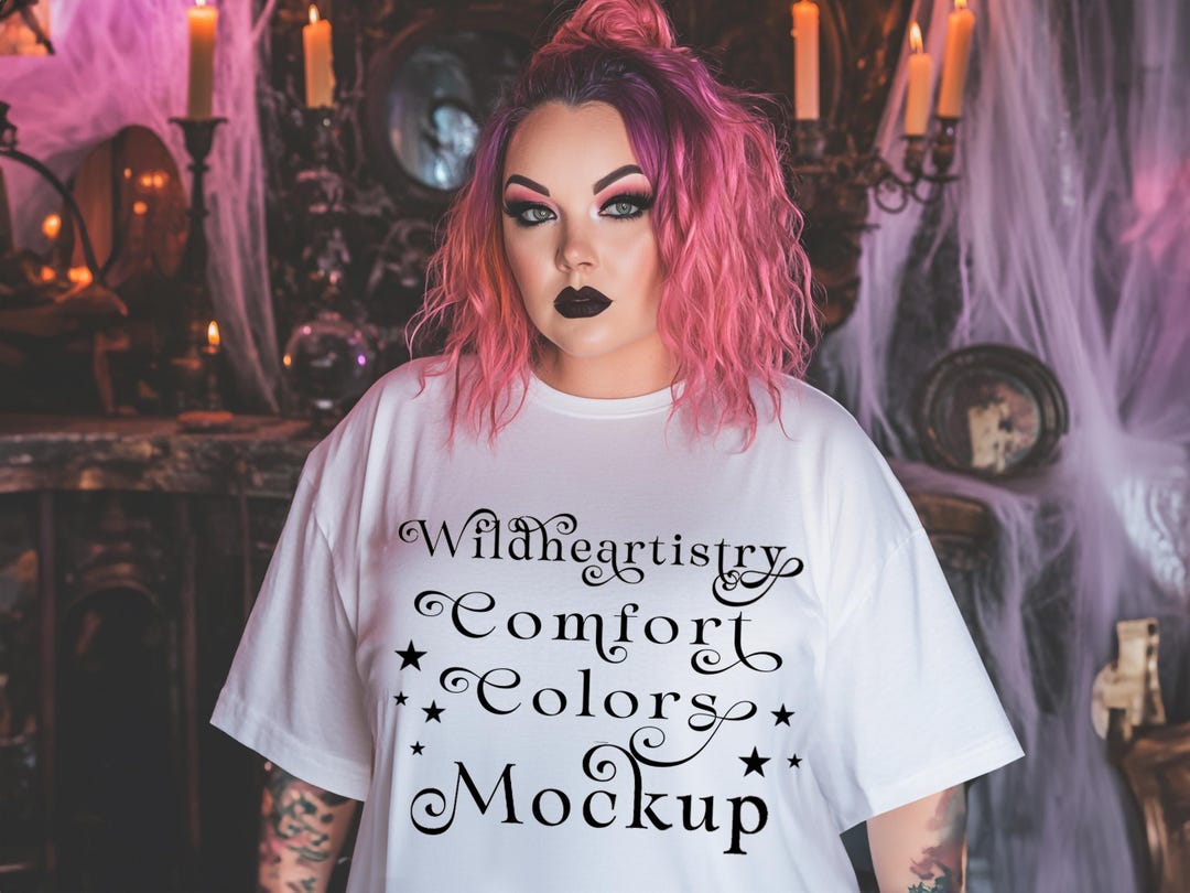 Goth Plus Size Model Mockup Gothic Whimsigoth T-shirt Mockup Comfort ...