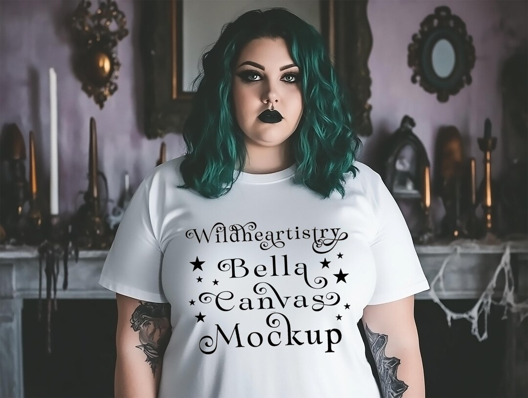 Goth Plus Size Model Mockup Witchy Whimsigoth T-shirt Mock up ...