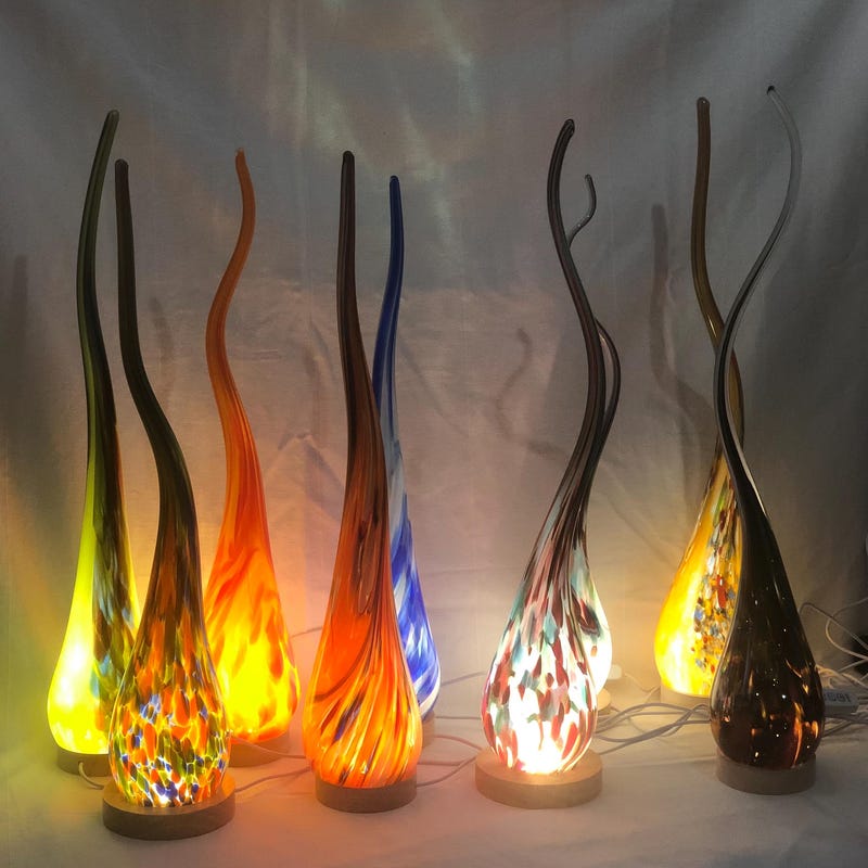 Blown Glass Floor Light - Etsy