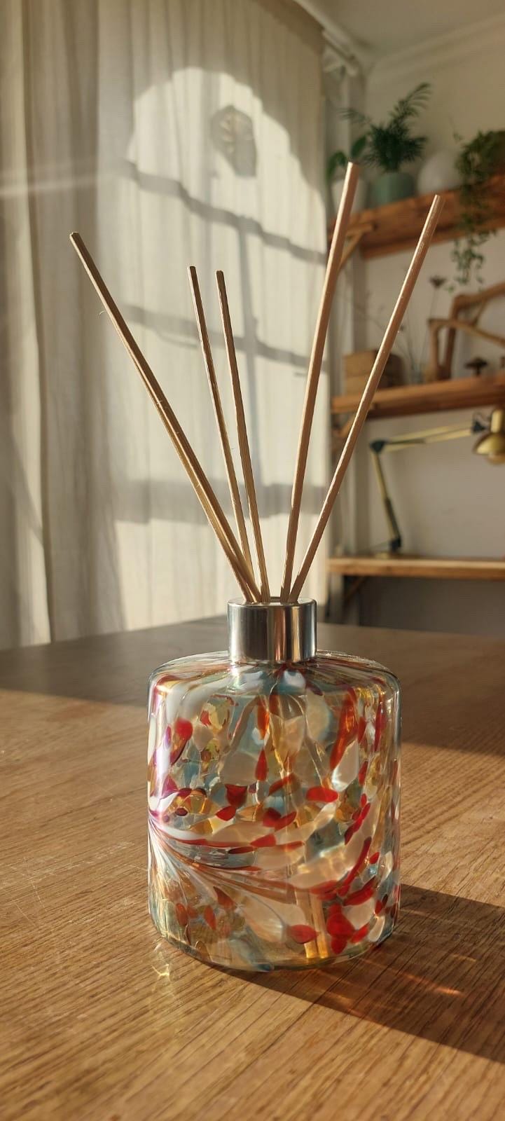 Handmade Iridescent Glass Reed Diffuser: Elegant Home Fragrance - Etsy