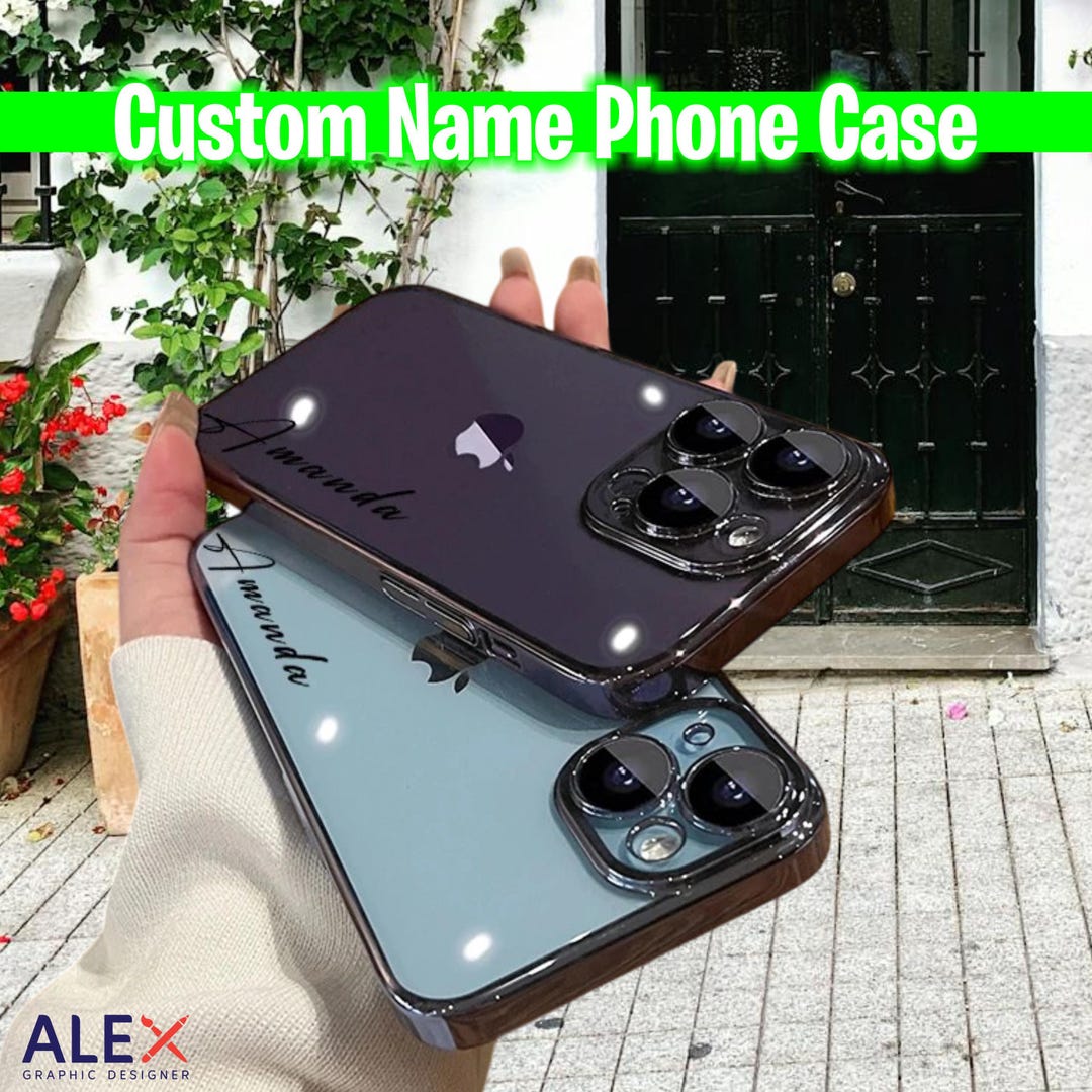 Personalized Name Phone Case for iPhone Custom Transparent Cover Phone ...