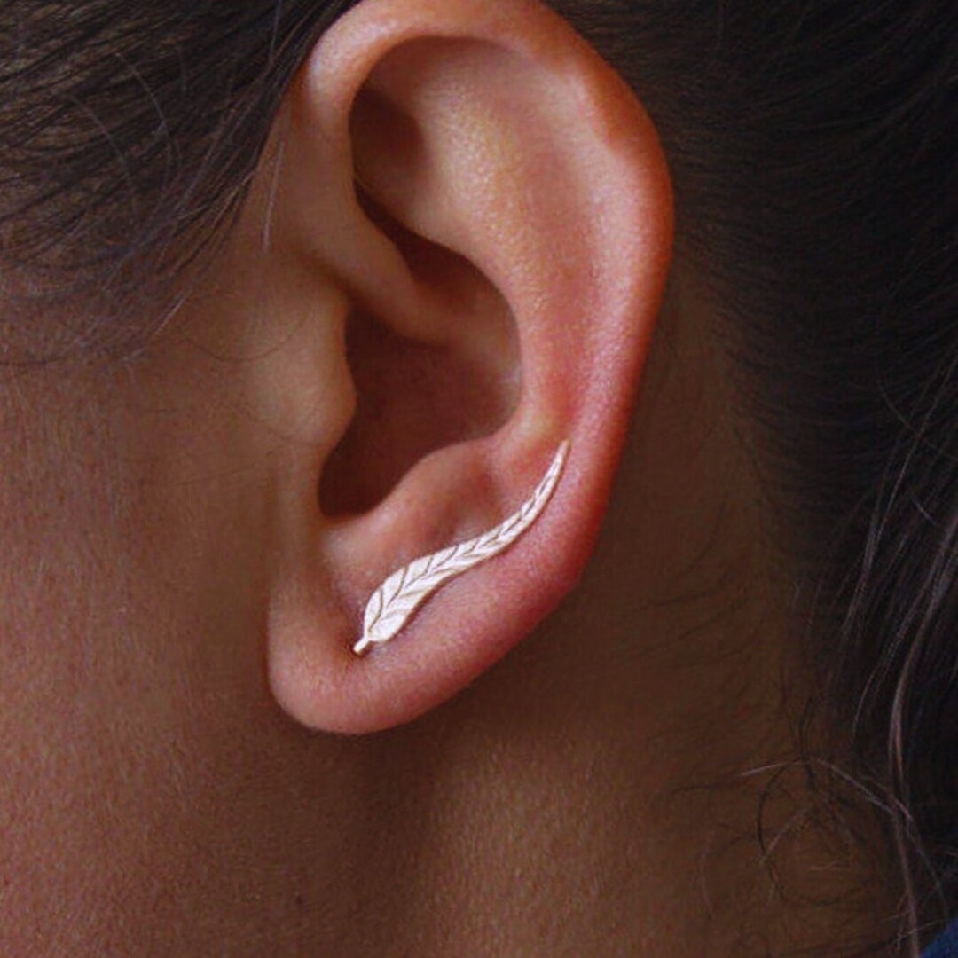 Feather Ear Climber, Ear Crawler, Earrings Bohemian Boho Hippie - Etsy