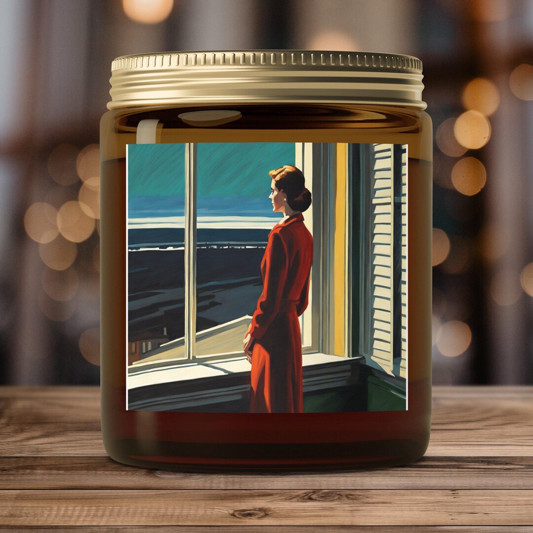 Vintage Hopper Style Art Print Poster Lonely Woman Looking Out Window ...