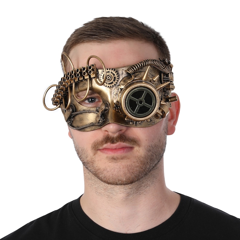 Gold Goggle Steampunk Eyemask Cosplay Fancy Dress Halloween - Etsy