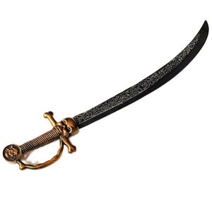 Pirate Sword Sabre Ornate Skull Handle Fake Fancy Dress Halloween ...