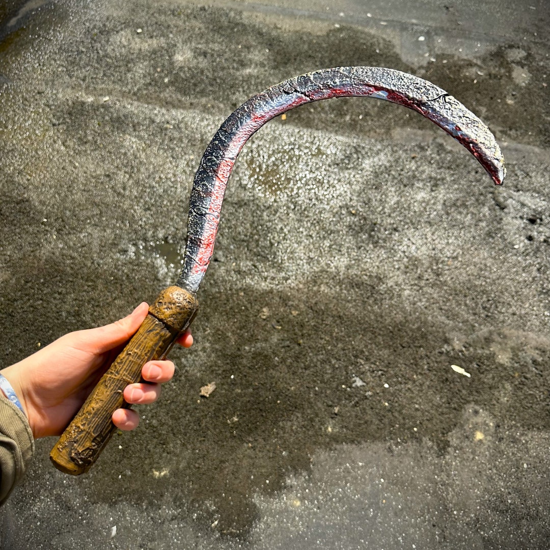 Sickle Knife Prop Weapon Hard Foam PU Handmade Cosplay Weapon Halloween ...