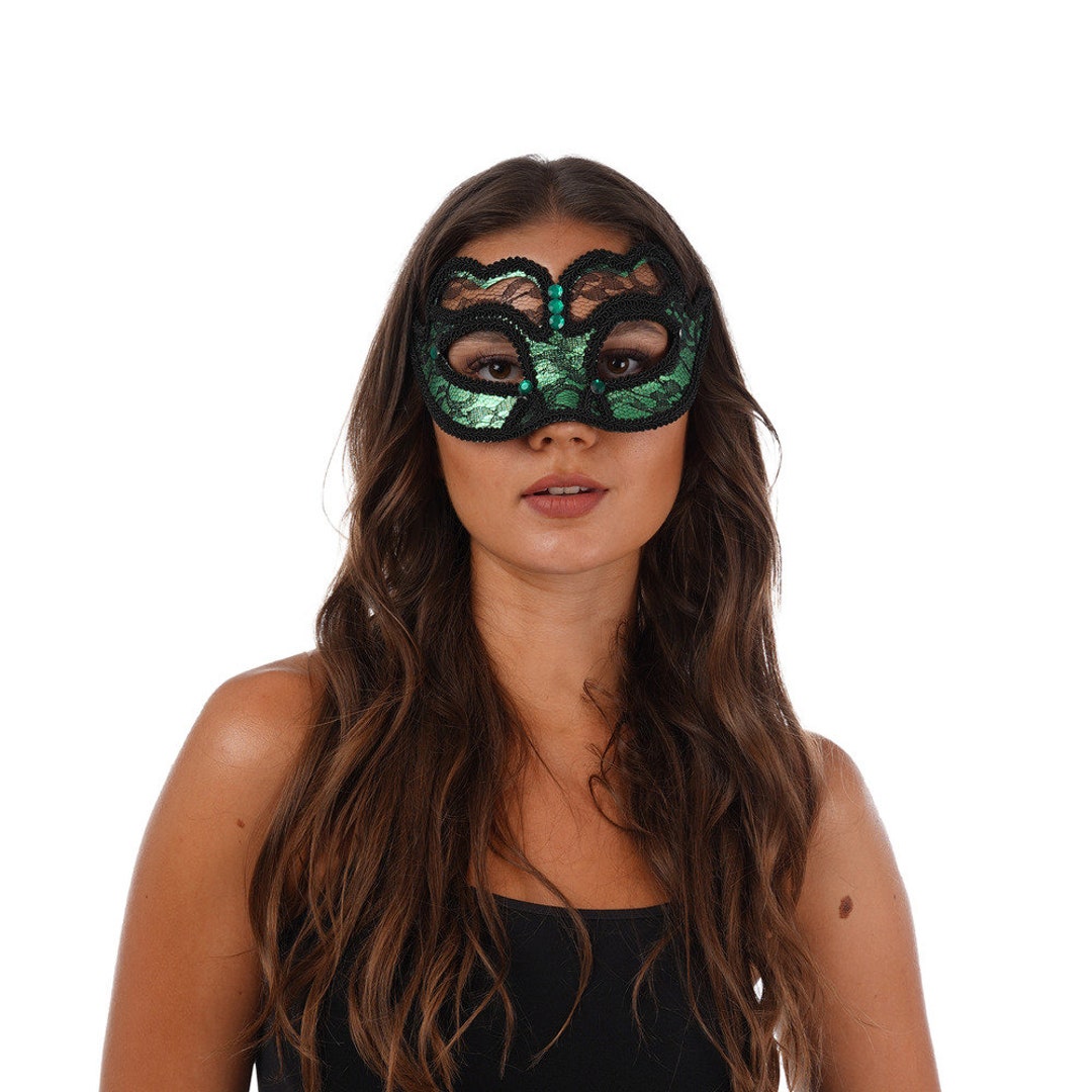 Green Gothic Lace Eye Masquerade Mask Fancy Dress Ball Event Accessory ...