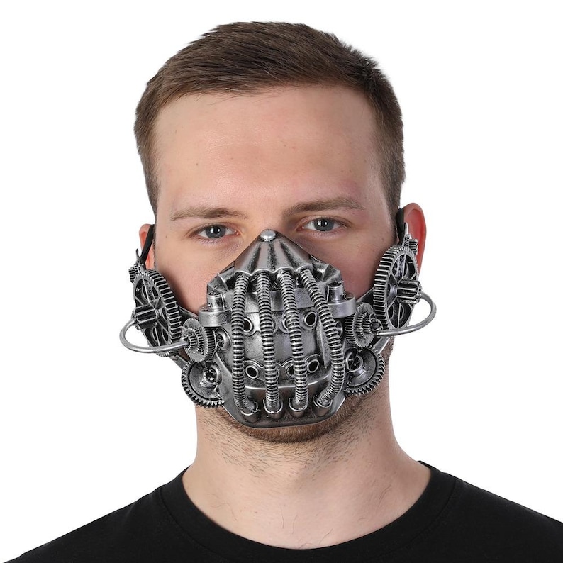 Silver Steampunk Mouth Guard Cover Mask for Fancy Dress Cosplay Costume ...