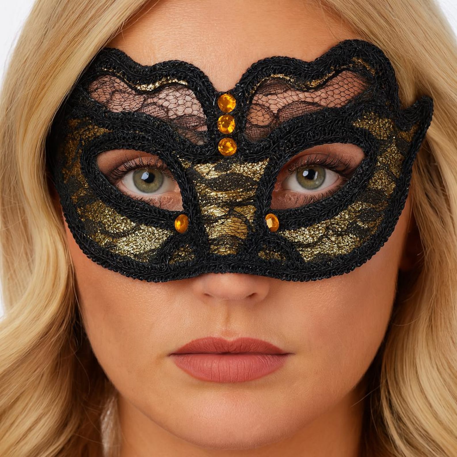 Gold Gothic Eye Masquerade Lace Mask Fancy Dress Ball Party Accessory ...