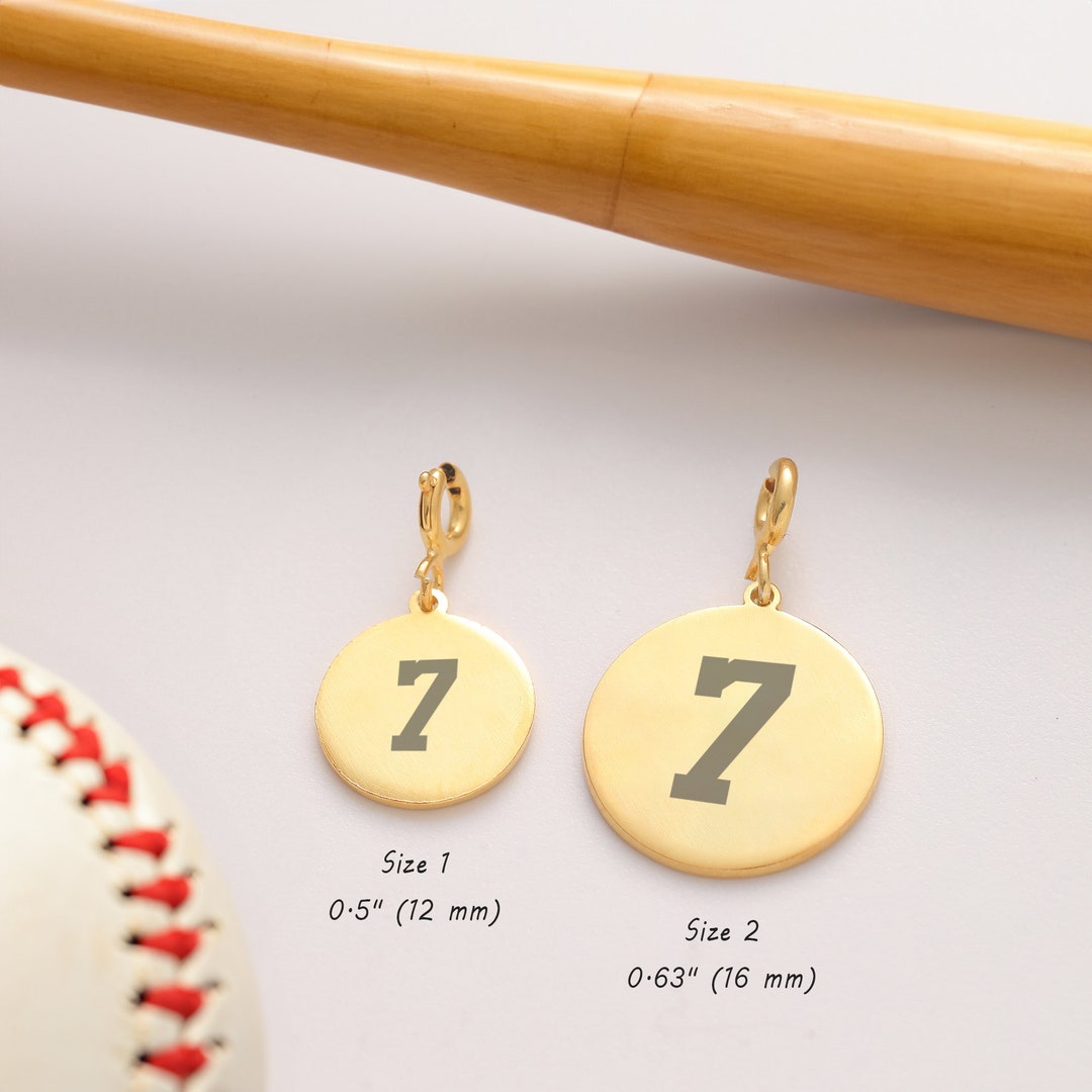 Number 7 Necklace Charm, Baseball Necklace, Custom Number Necklace ...