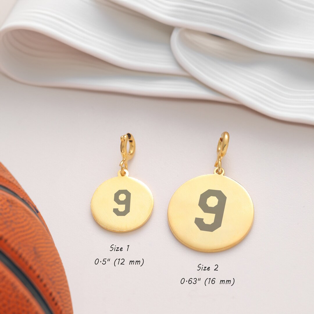 Number 9 Necklace Charm, Basketball Necklace, Custom Number Necklace ...