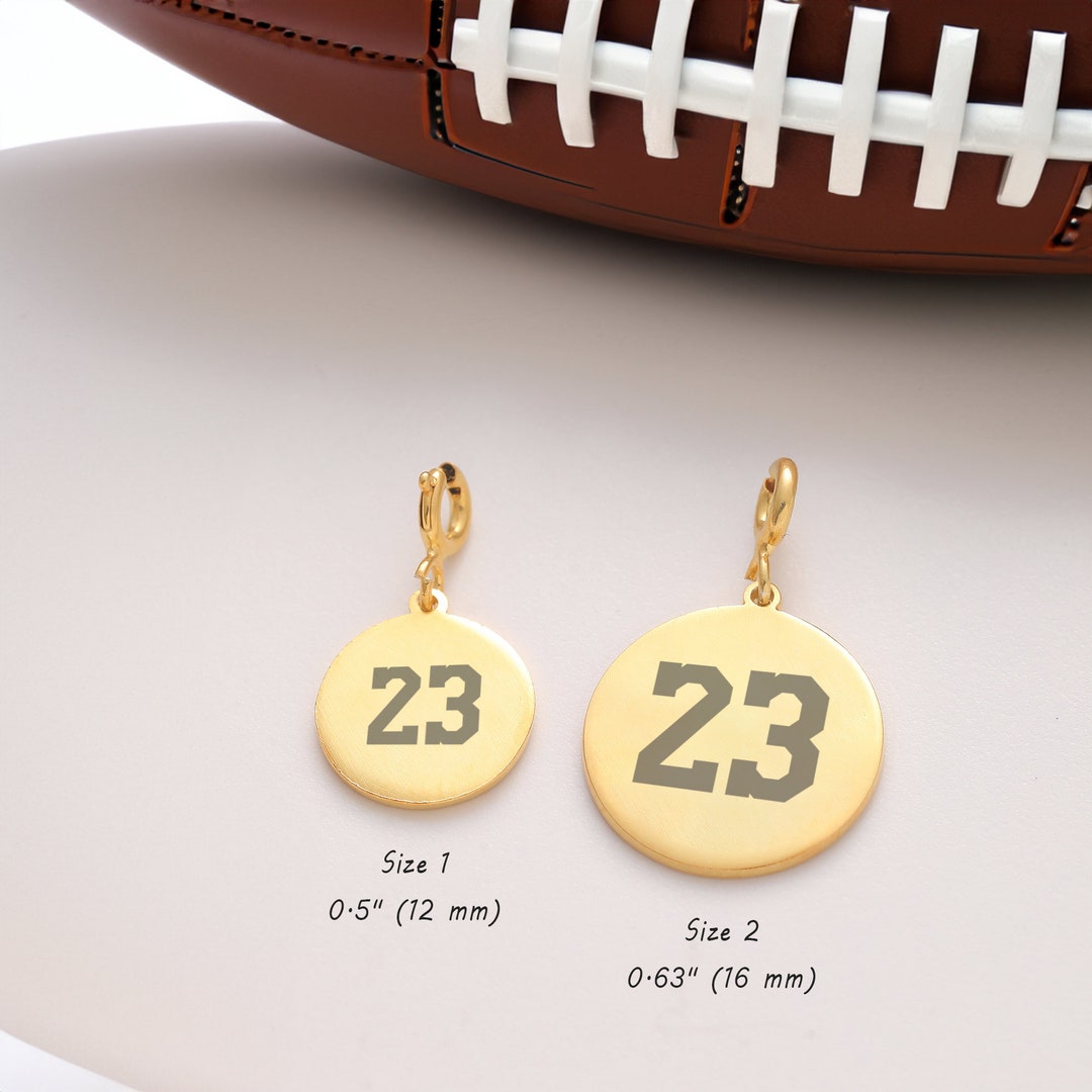 Number 23 Necklace Charm, Sports Gift, Key Chain, Bracelet Number Charm ...