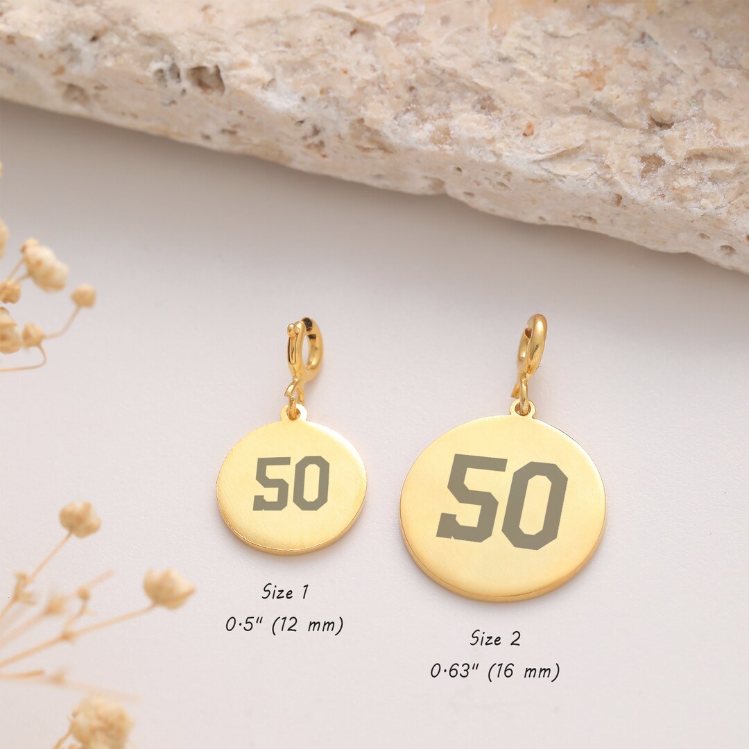 Number 50 Necklace Charm, 50 Year Old Birthday Gift, 50 Years of Being ...