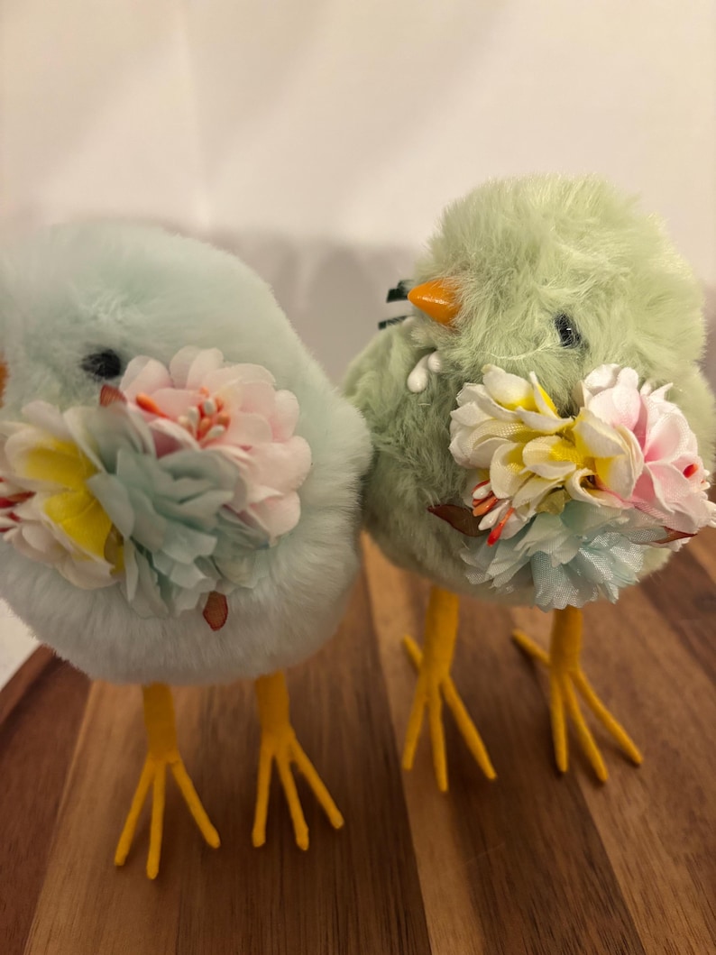 Pastel Baby Chicks - Fluffy Easter Decor, Spring Home Accents - Set of ...