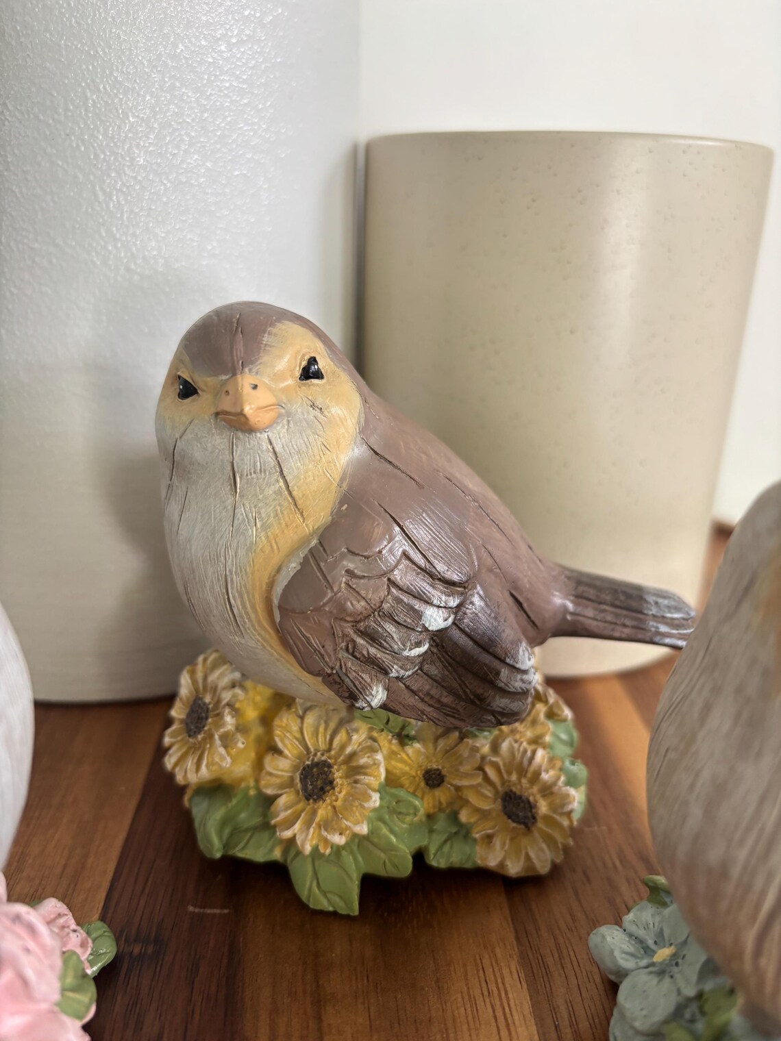Spring Resin Bird With Flowers Home Decor Tiered Tray Decor - Set of 3 ...
