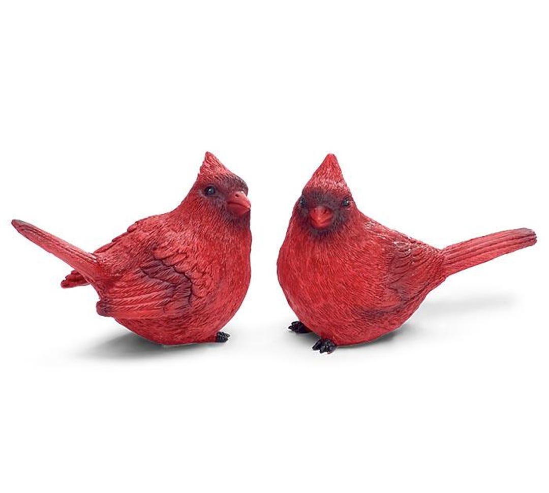 Resin Red Mirrored Cardinal Figurines - Set of 2 - Etsy