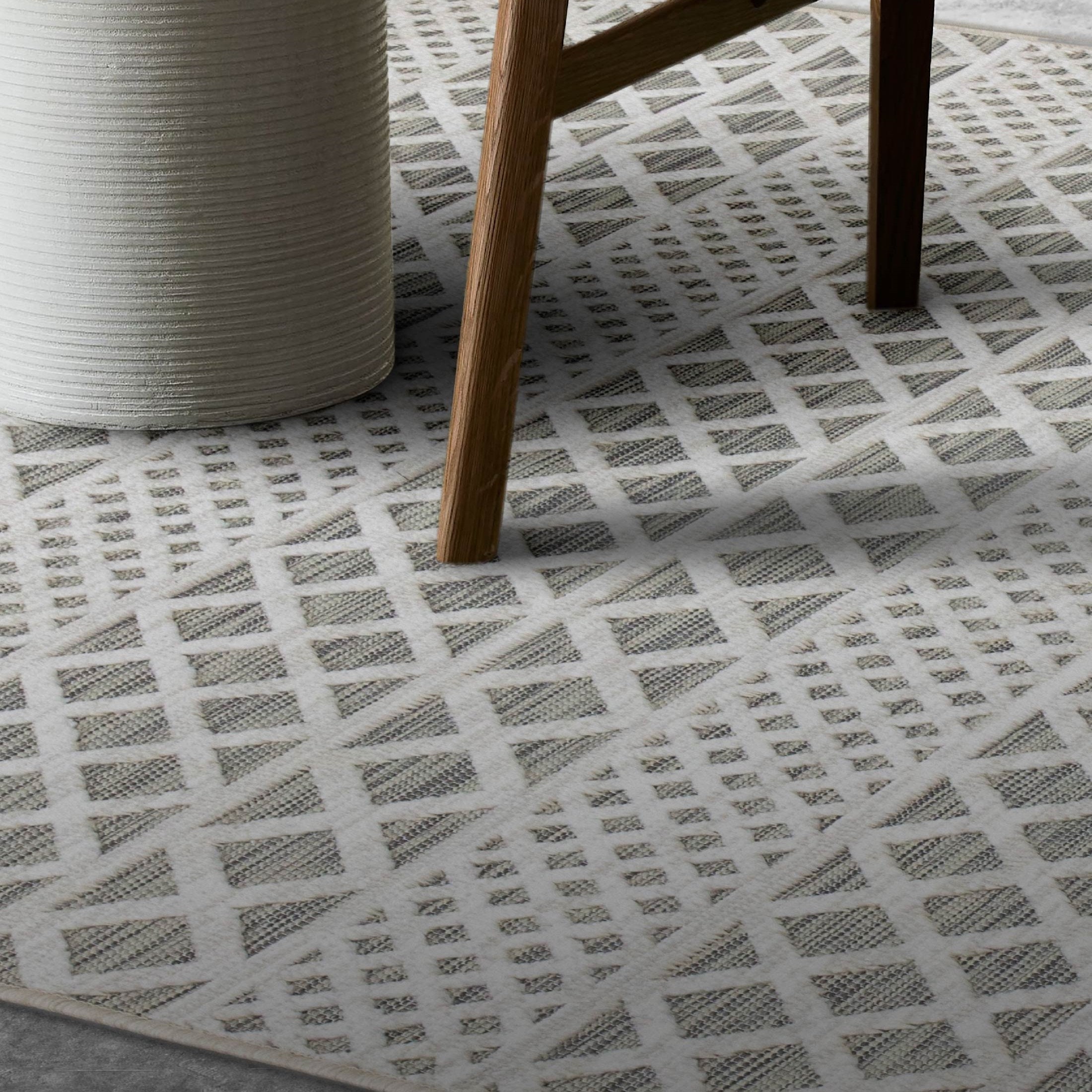 Koza Meridyen Grey Geometric Pattern Luxury Rug - Etsy