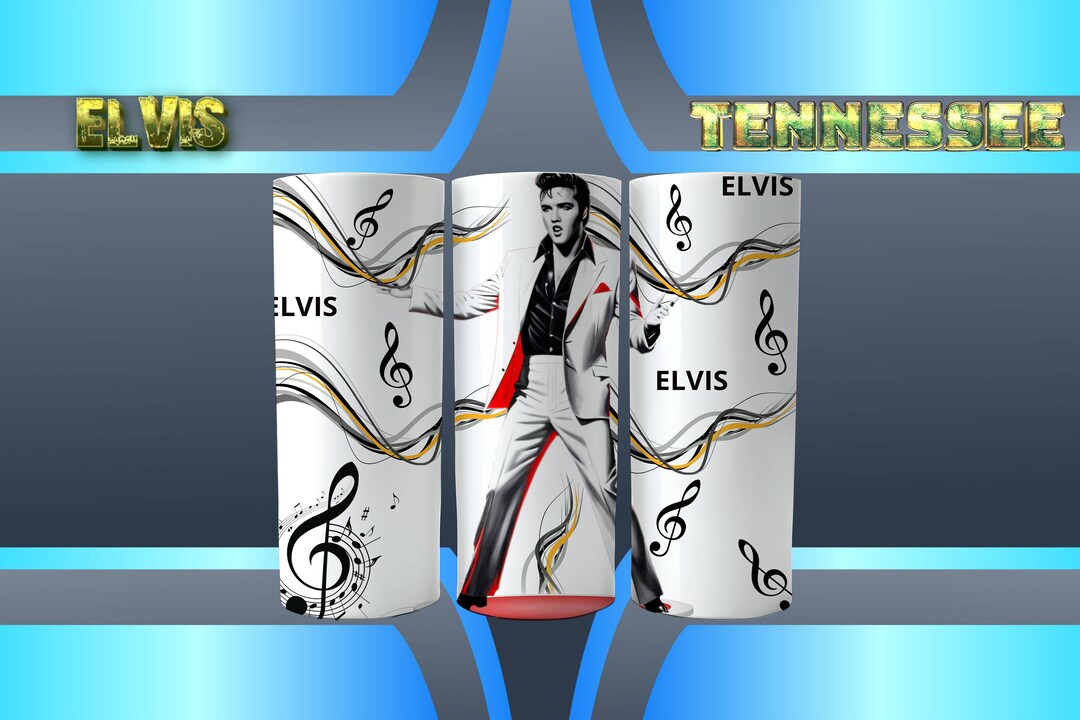 Transparent Elvis Tumbler Wrap Design 20 Oz Skinny Tumbler Sublimation ...