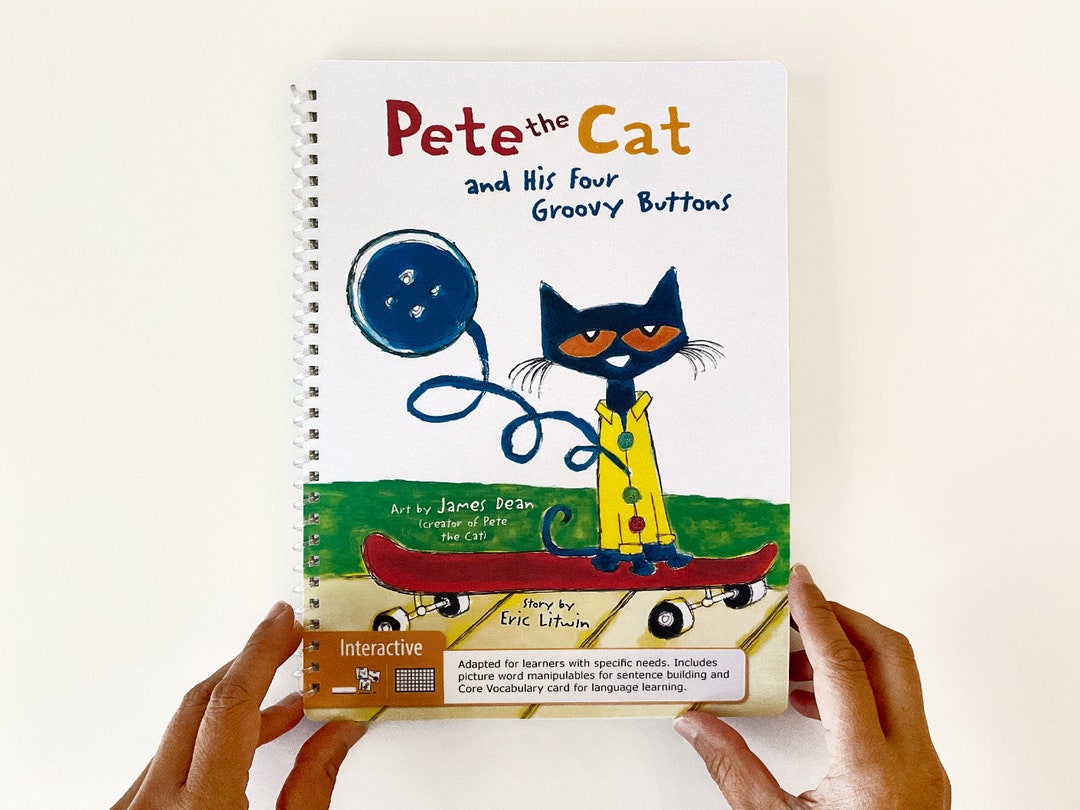 His Four Groovy Buttons Pete the Cat Adapted Children's Book Disability ...