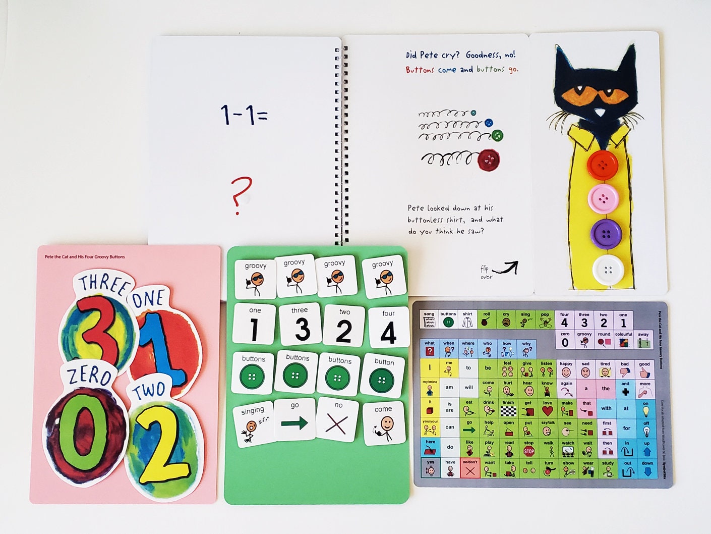 His Four Groovy Buttons Pete the Cat Adapted Children's Book Disability ...