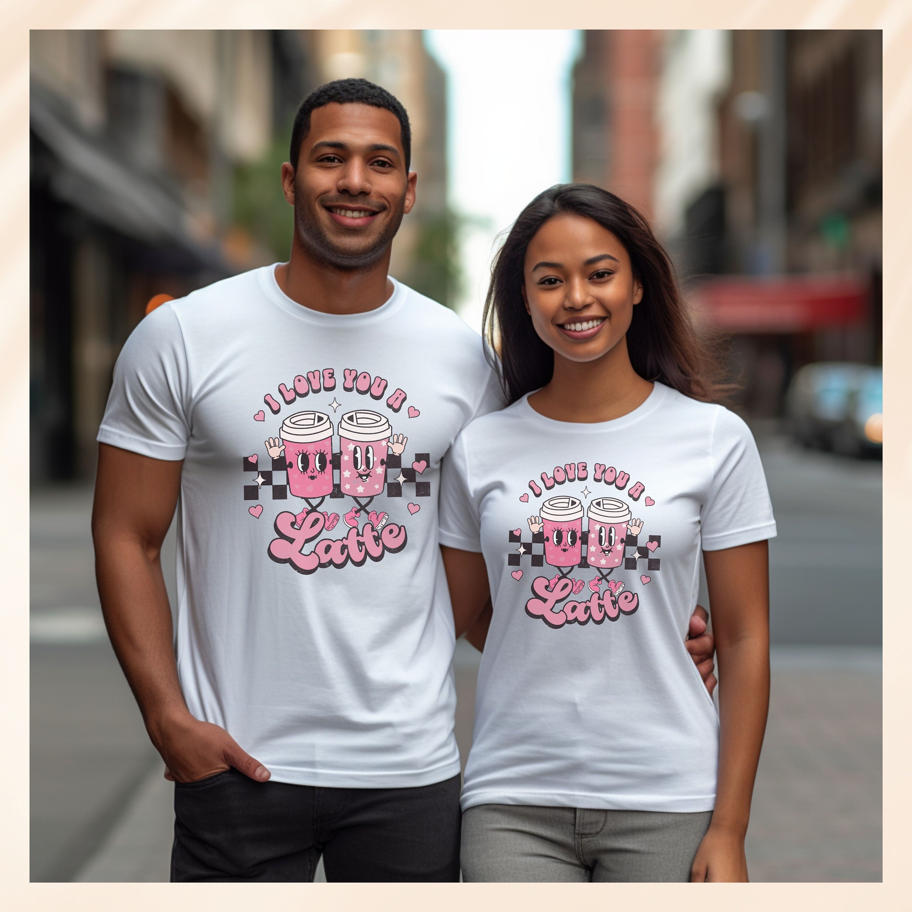 Love You a Latte Retro Couples Matching Shirt Matching Tee - Etsy
