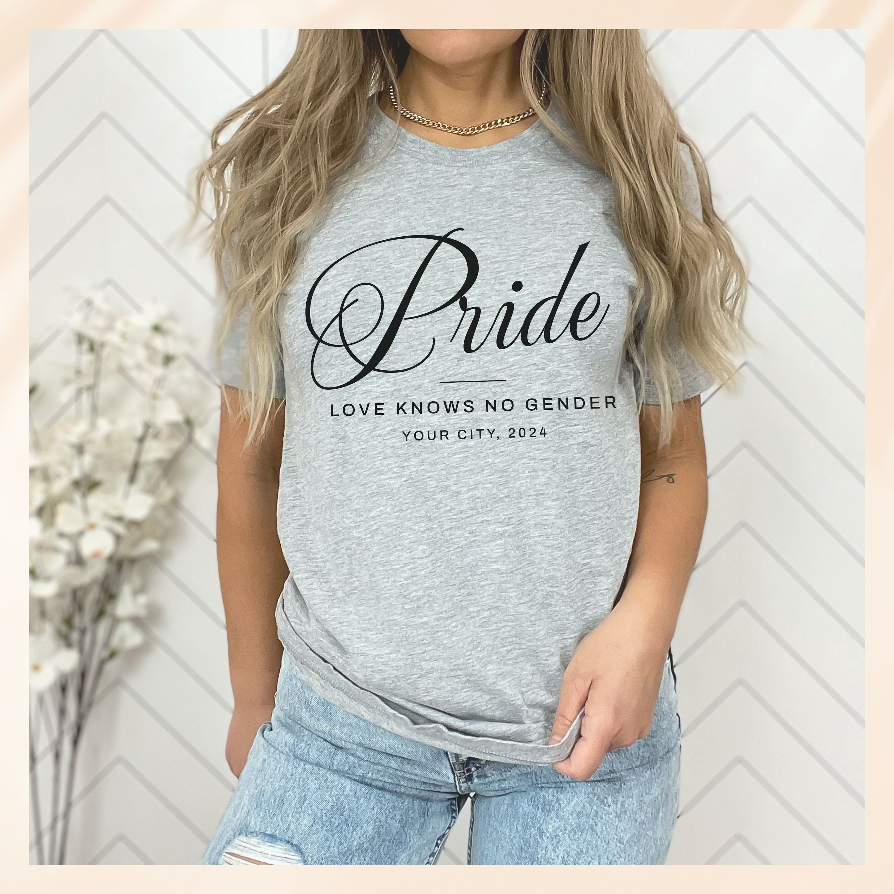 Custom LGBTQ 2024 Pride T-shirt, Personalized Love Knows No Gender ...