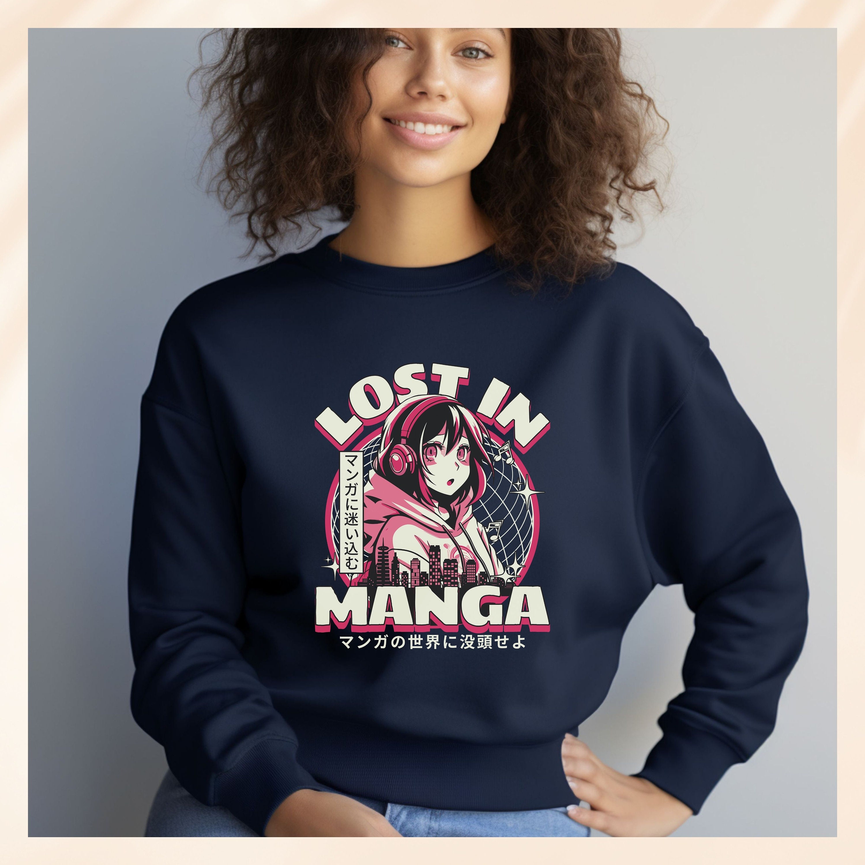 Anime Sweatshirt, Anime Lost in Manga Sweater for Woman, Anime ...