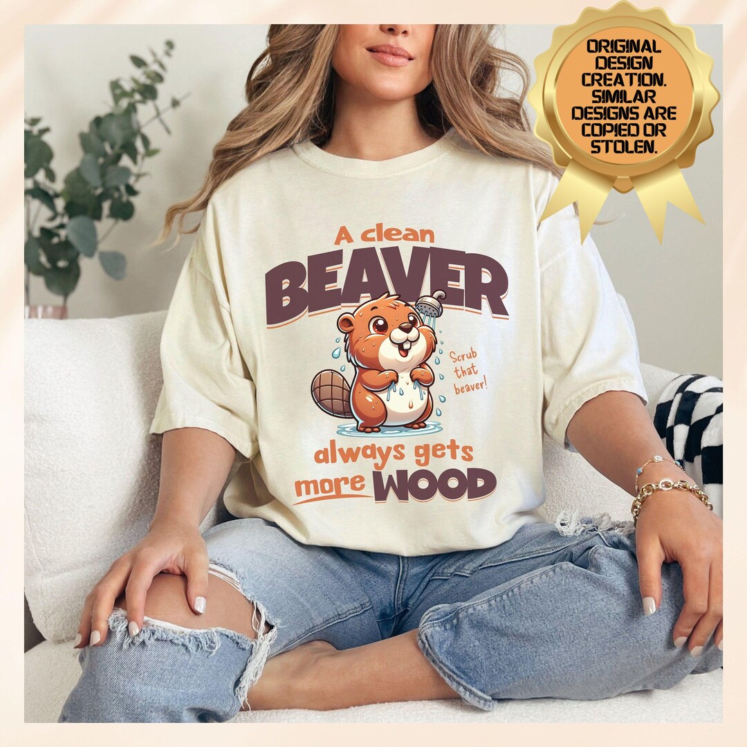 Retro Adult Humor Clean Beaver Comfort Colors® T-shirt, Dirty Humor ...
