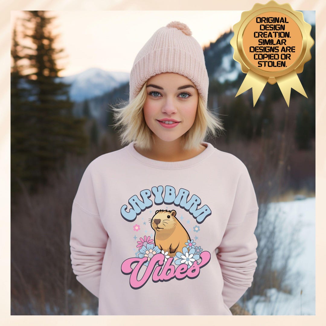 Funny Retro Capybara Sweatshirt, Capybara Clothing, Capybara Lover Gift ...