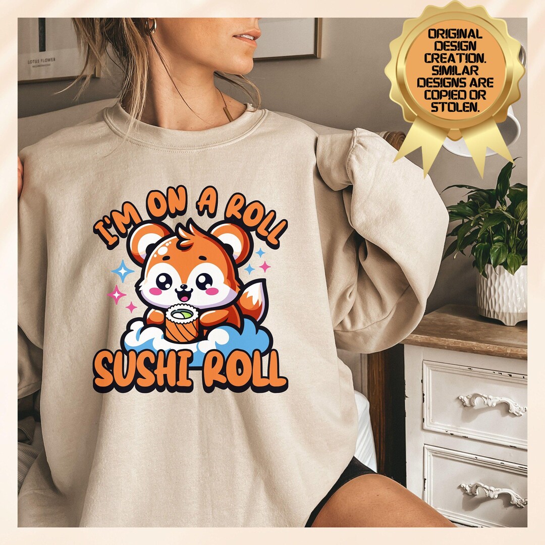 Cute Kawaii Sushi Sweatshirt, Anime Pun Sweater, Kawaii Sushi ...