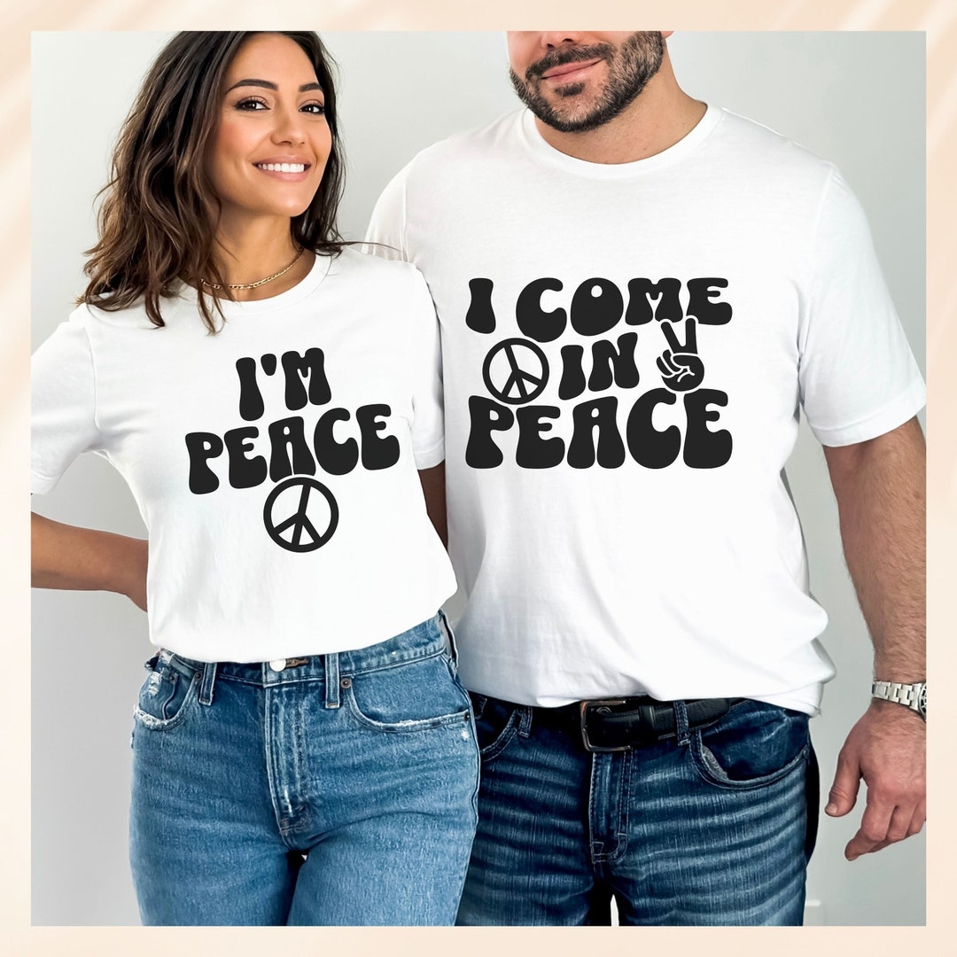 Retro Adult Humor Come in Peace Couples T-shirt, Matching Dirty Humor ...