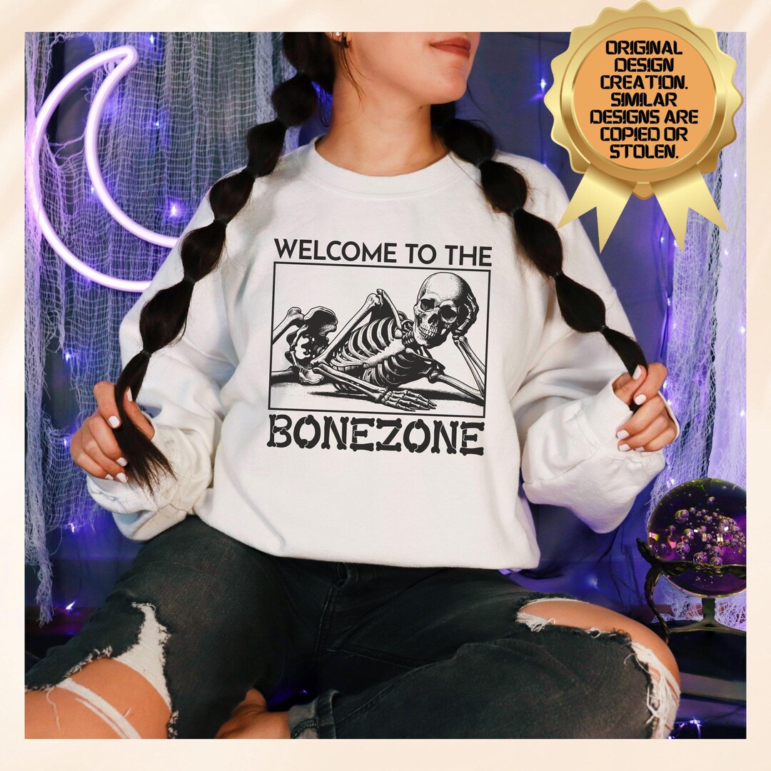 Crude Halloween Skeleton Pun Sweatshirt, Inappropriate Pullover, Adult ...