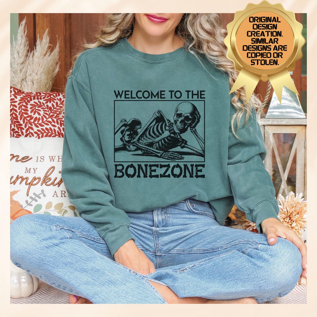 Crude Halloween Skeleton Pun Sweatshirt, Comfort Colors® Inappropriate ...
