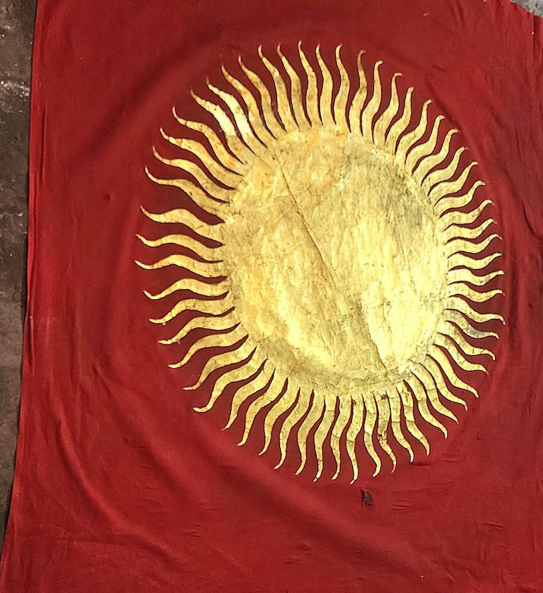 Royal Rajput Sun Emblem Flag Fragment – 19th Century Rajasthan | Surya ...