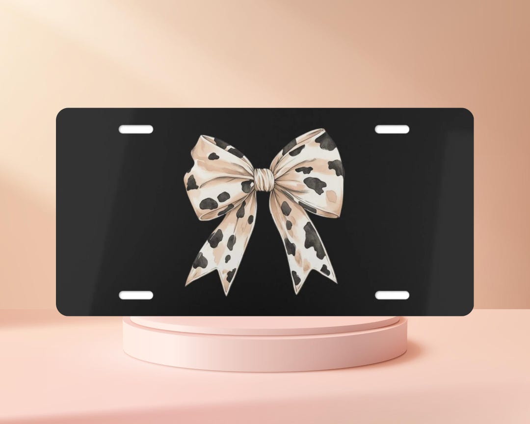 Western Coquette Bow License Plate Cow Print Vanity License Plate ...