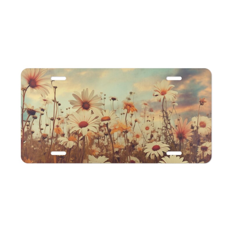 Floral License Plate - Etsy