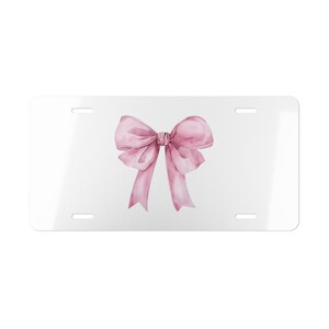 Coquette Bow License Plate, Pink Bow Front License Plate, Girly License ...